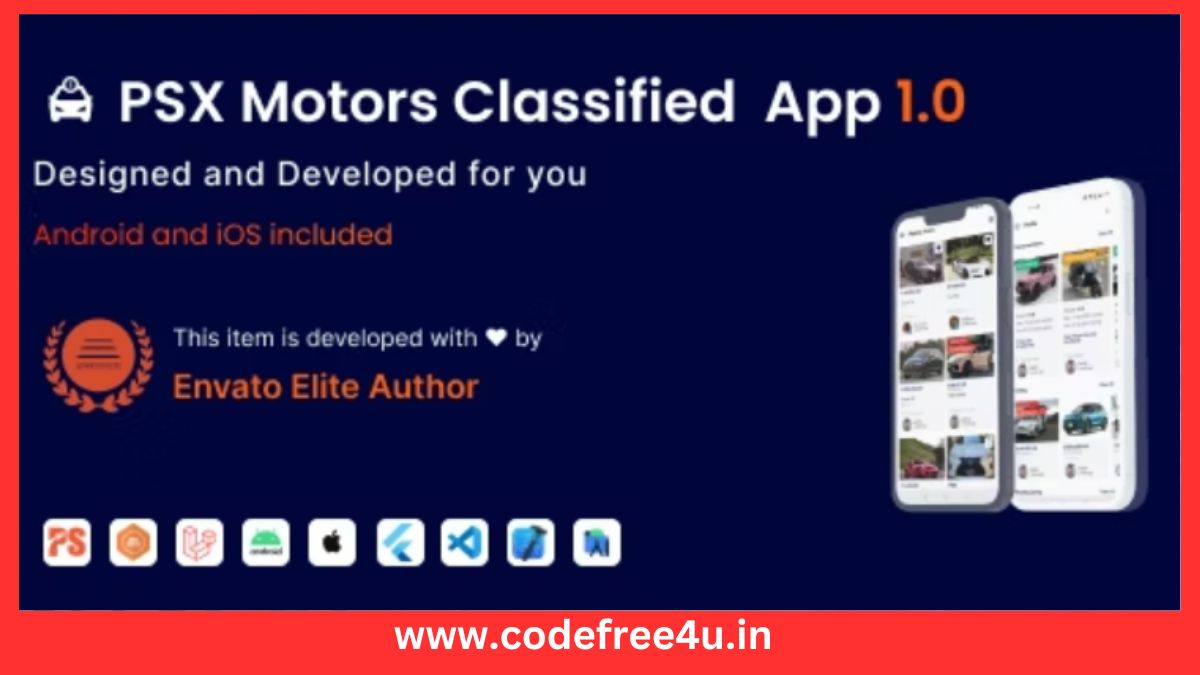 PSX Motors v1.0 - Classified App with Laravel Admin Panel